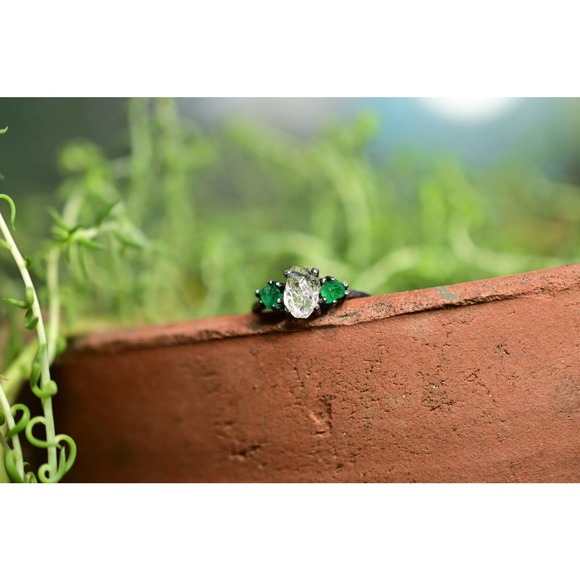 Jewelry | Real Emerald Rings Genuine Uncut Emerald Jewelry Raw Diamond ...